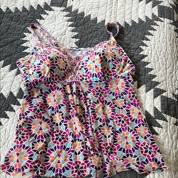 Swim | Colorful Geometric Patterned Tankini | Poshmark